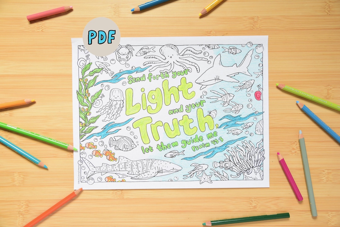 Jesus Guides Me Coloring Page | Light and Truth Bible Verse Coloring ...