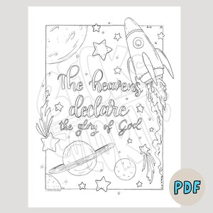 PDF Coloring Page - Space Themed Coloring Page - Christian Homeschool ...