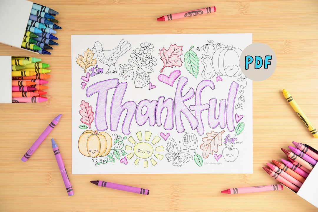I'm THANKFUL! Autumn Coloring Page | Christian School Printable ...