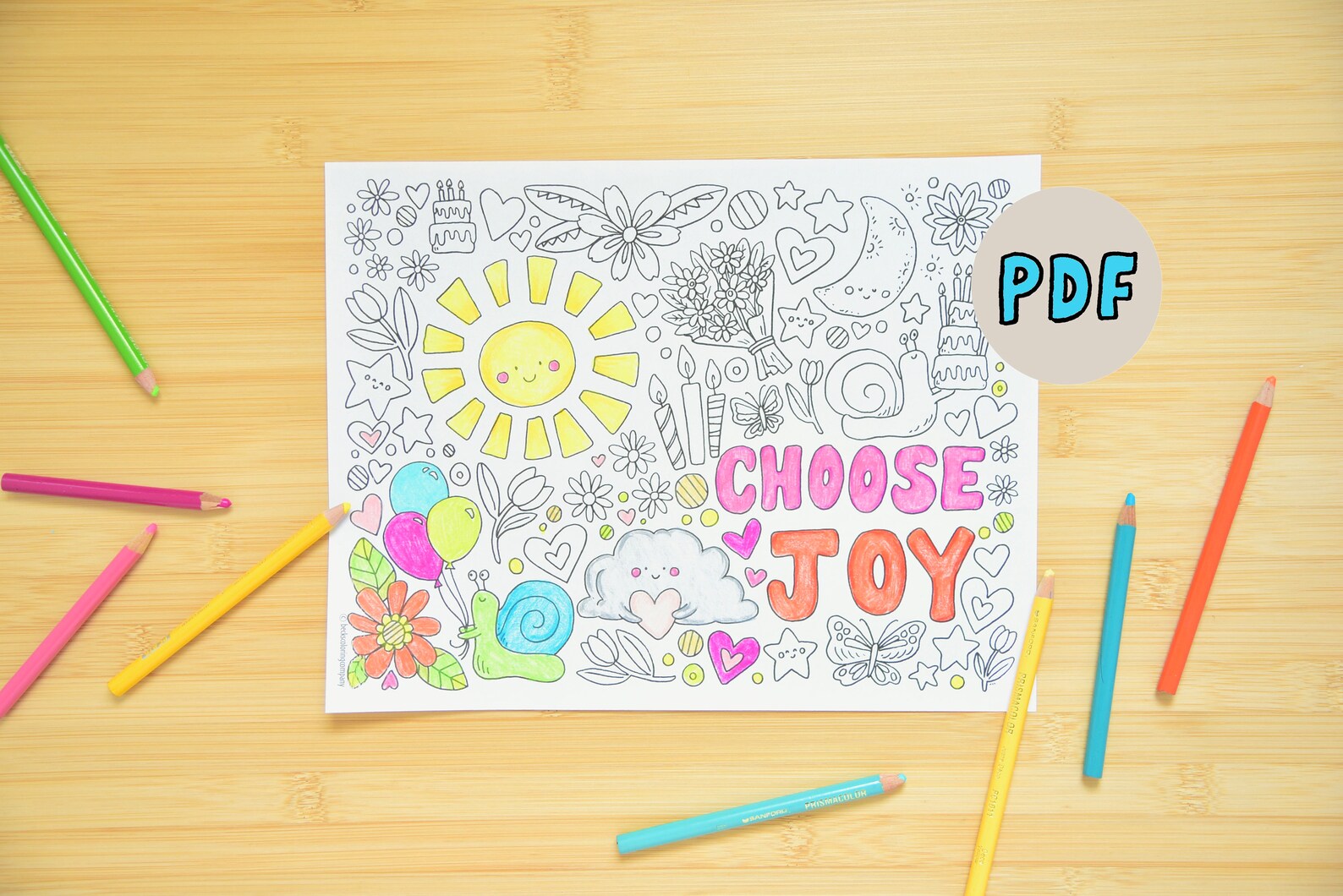 Choose JOY Coloring Page -PDF Coloring Page - Christian Homeschool ...