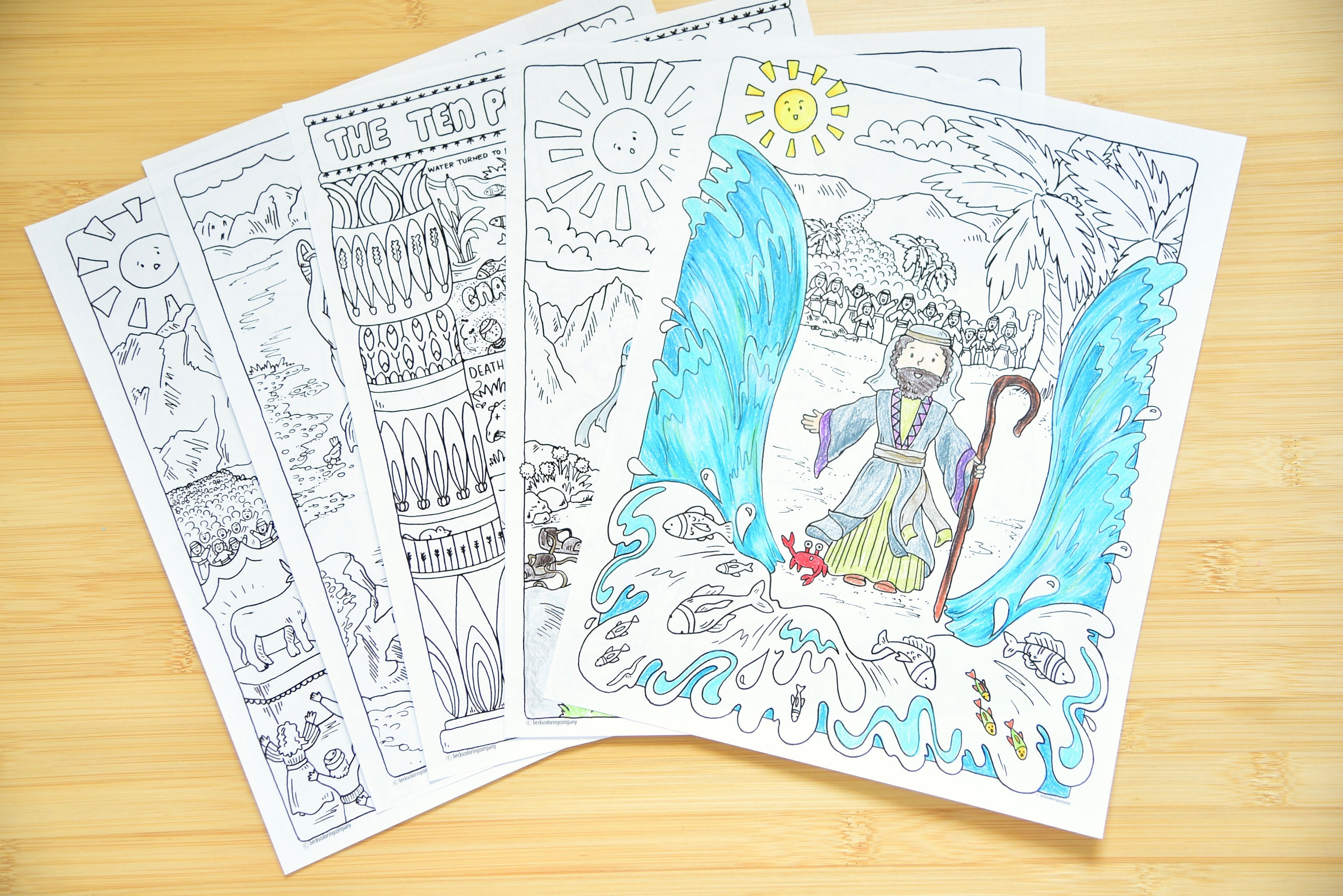 Crossing The Red Sea Coloring Page Crossing The Red Sea Coloring