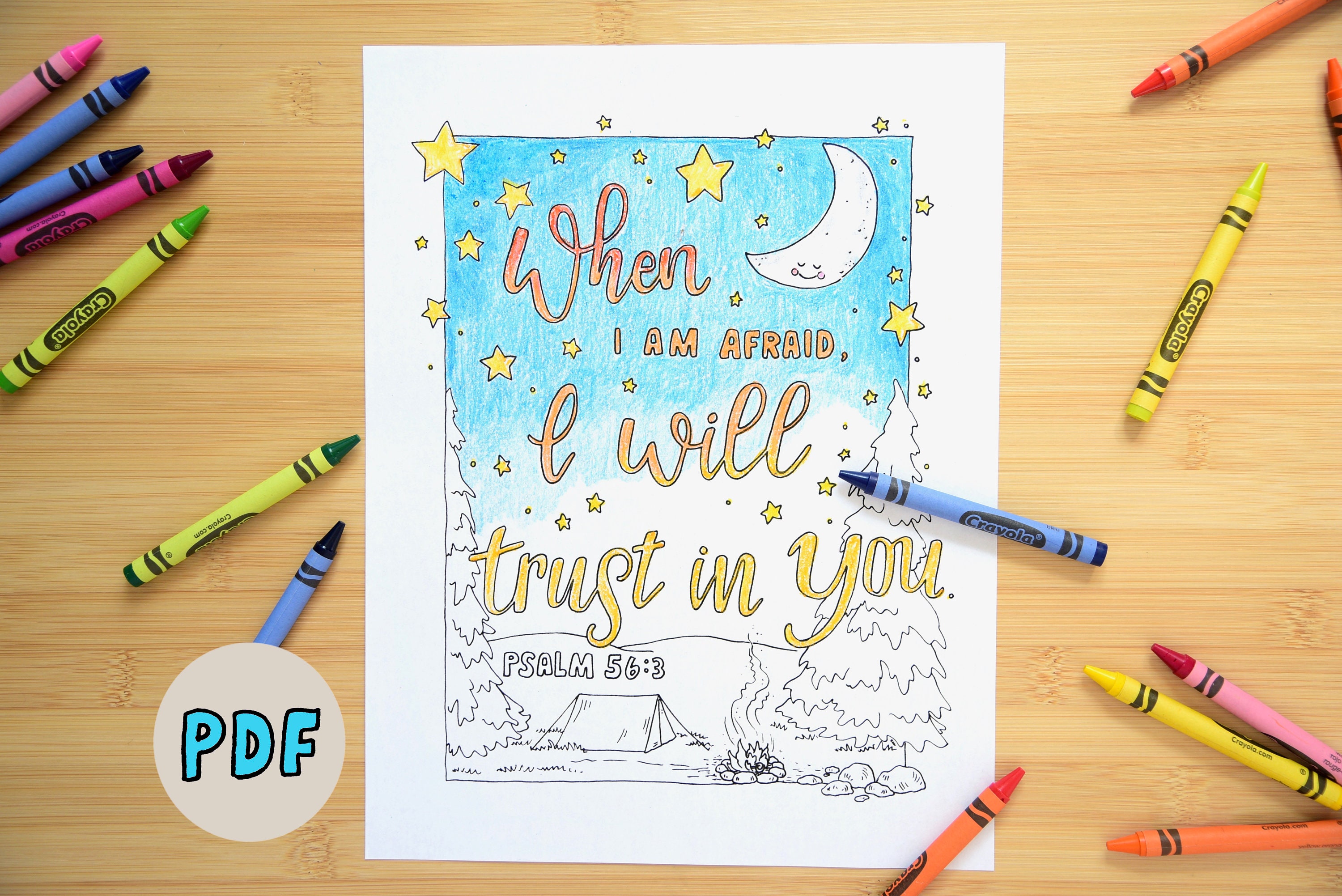 PDF Coloring Page - Trusting GOD Coloring Page - Christian Homeschool ...