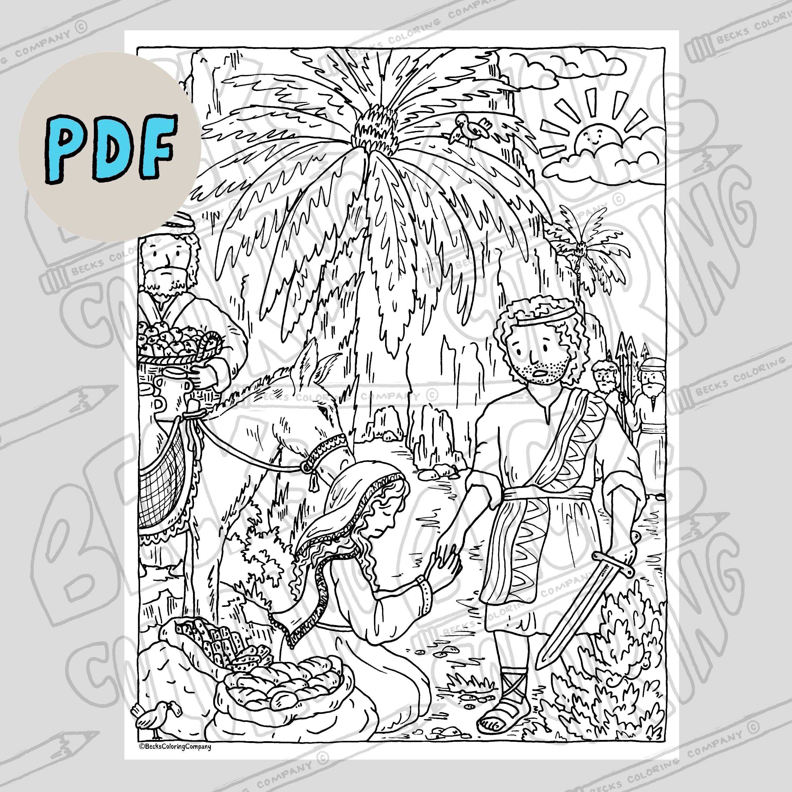 David & Abigail Bible Story Coloring Pages | Kids Color Activity ...