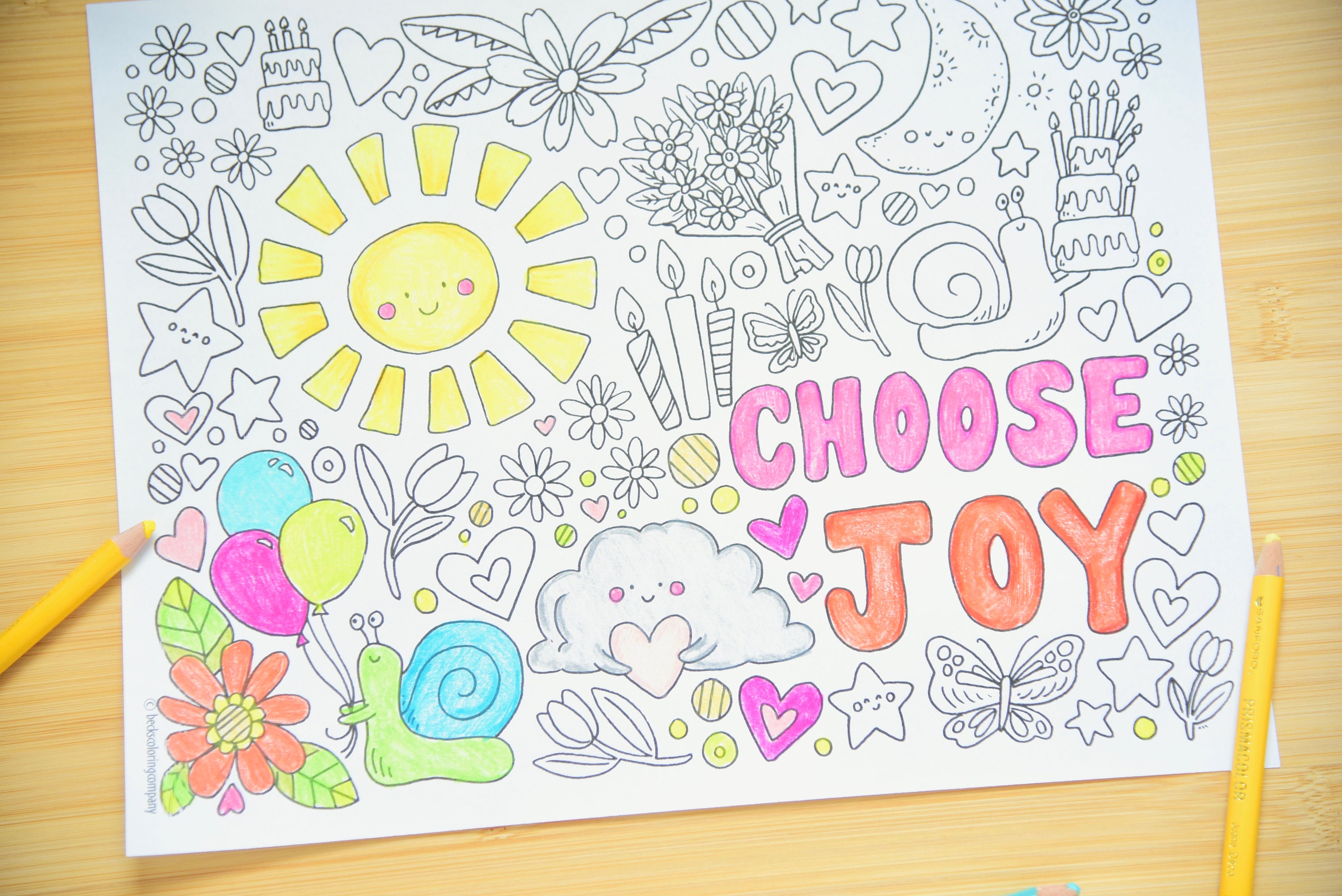Choose JOY Coloring Page -PDF Coloring Page - Christian Homeschool ...