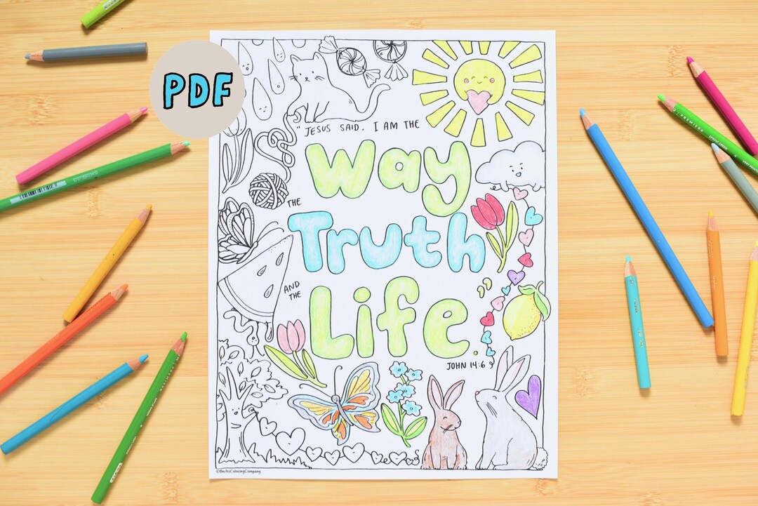 Jesus is the Way Coloring Page | Christian School Verse Coloring ...