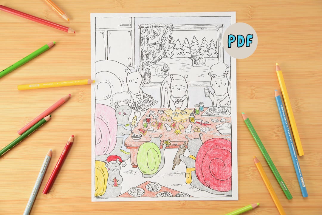 Snail Christmas Coloring Page Christmas Cookie Snail Activity Coloring ...