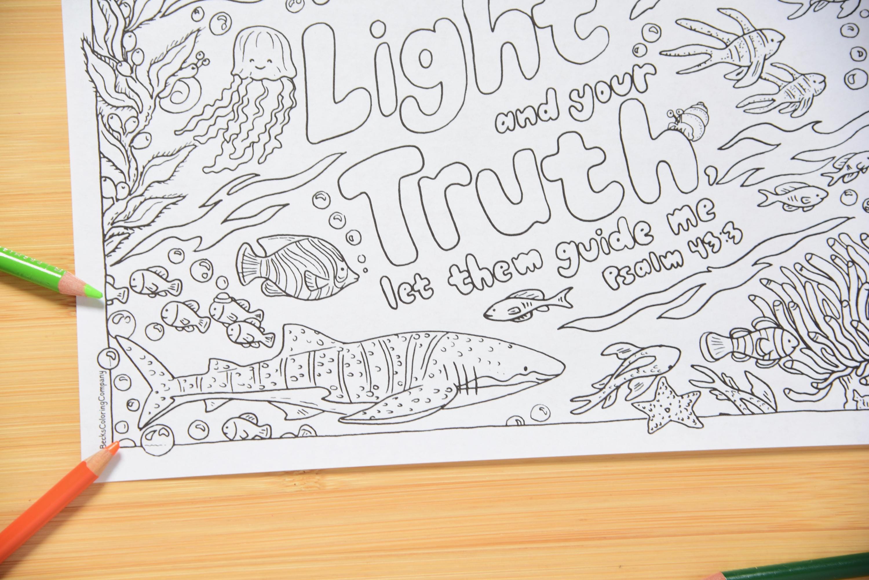 Jesus Guides Me Coloring Page | Light and Truth Bible Verse Coloring ...