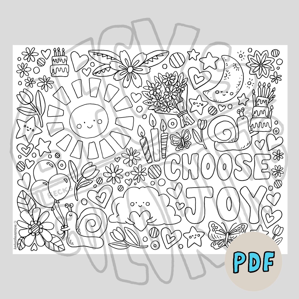 Choose JOY Coloring Page -PDF Coloring Page - Christian Homeschool ...