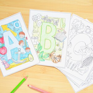 ABC Flashcards 5x7 Coloring - Printable ABC Kids Coloring, Homeschool ...