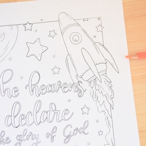 PDF Coloring Page - Space Themed Coloring Page - Christian Homeschool ...