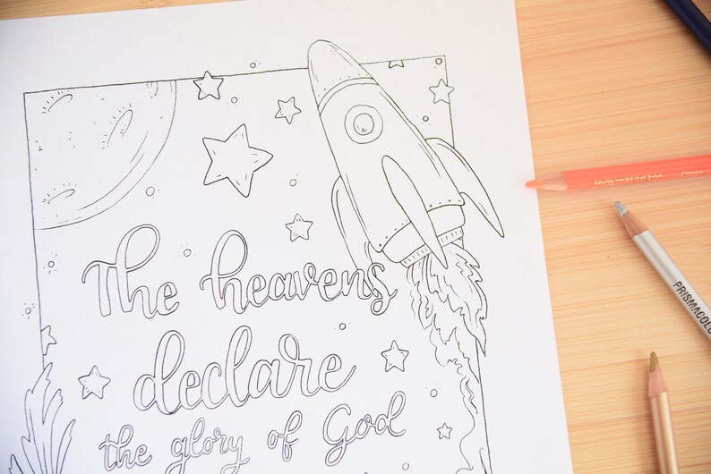 PDF Coloring Page - Space Themed Coloring Page - Christian Homeschool ...