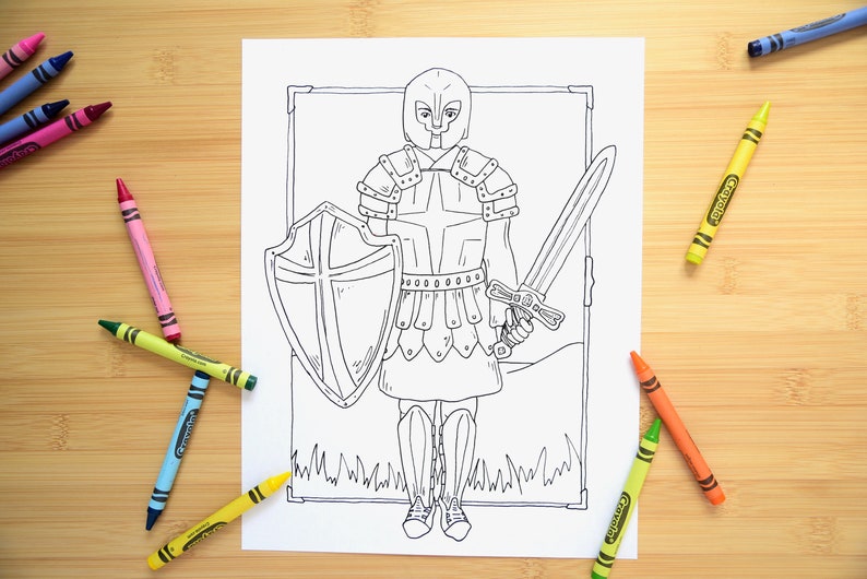 PDF Coloring Page Armor of God Coloring Page Christian - Etsy New Zealand