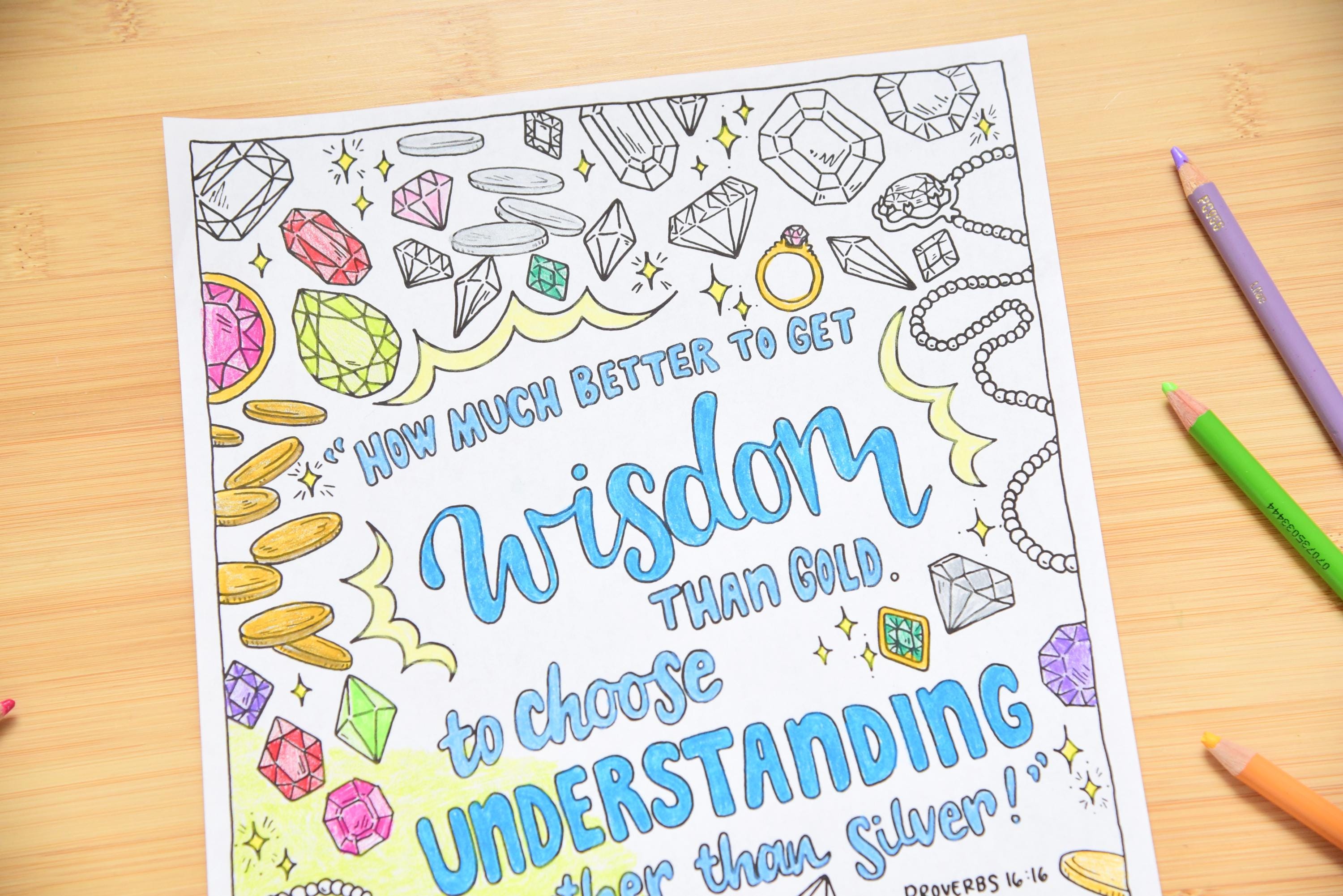 WISDOM Coloring Page - LIFE Coloring Page - Jesus Gives Wisdom ...