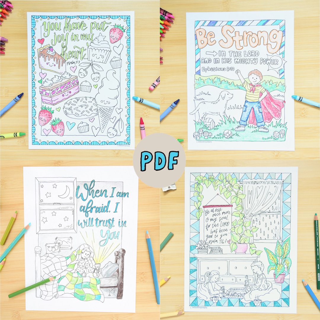 KIDS Verse Set - Coloring Page Set - VBS Activity - Homeschool ...