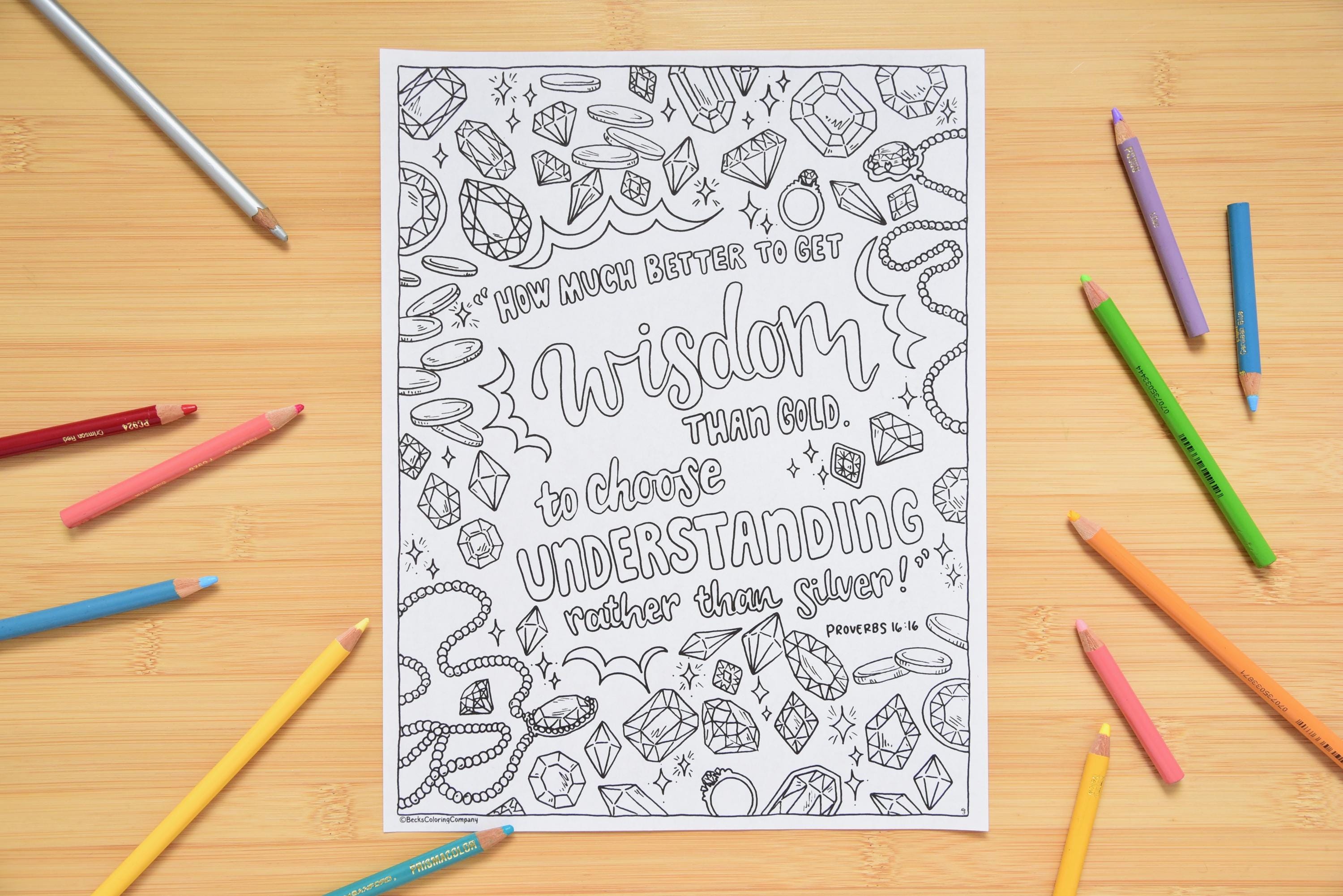 WISDOM Coloring Page - LIFE Coloring Page - Jesus Gives Wisdom ...