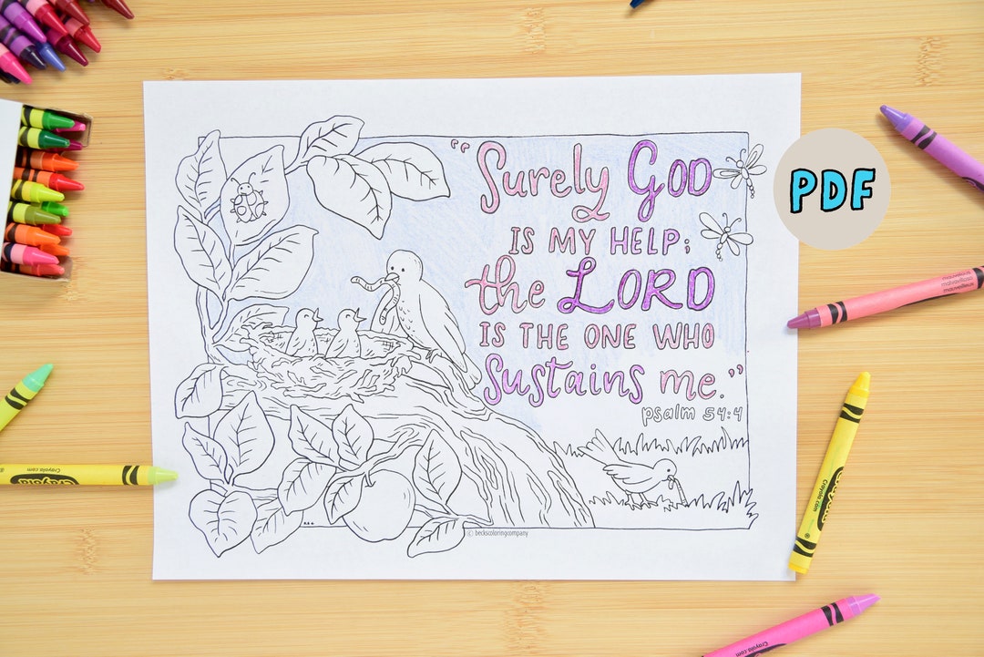 PDF Coloring Page - God Helps ME Coloring Page -christian Homeschool ...