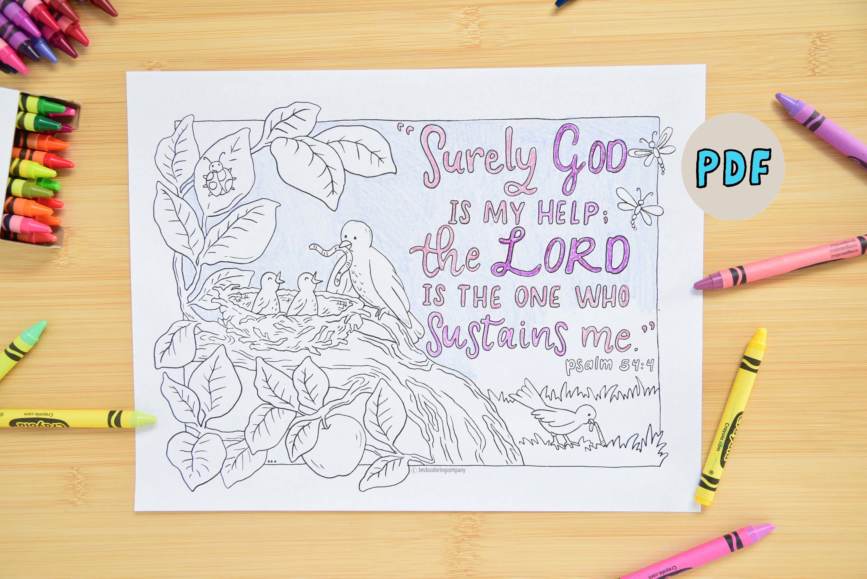 PDF Coloring Page - God Helps ME Coloring Page -christian Homeschool ...