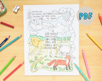 Days of Creation Coloring Page - Etsy