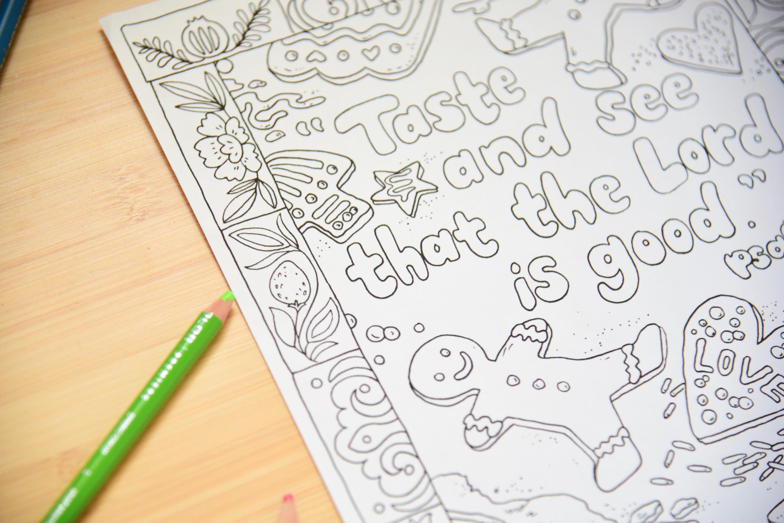 Taste and See Coloring Page - Taste & See That the Lord is Good Verse ...