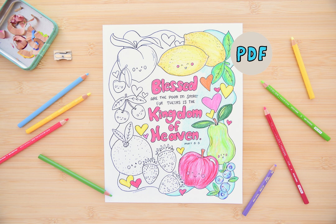 PDF Coloring Page - Blessed Coloring Page - Beatitudes Christian ...