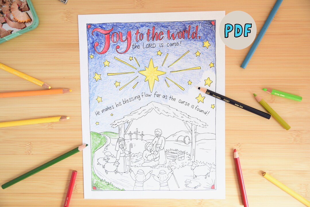 PDF Coloring Page Jesus Birth Nativity Coloring Christian Homeschool ...