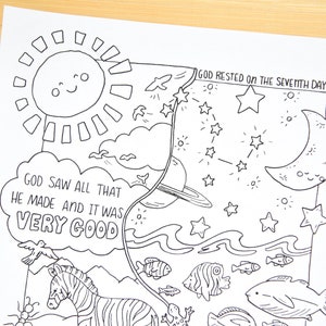 Day 7 of Creation Coloring Page, PDF Coloring Page - Christian ...