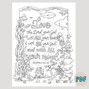 OCEAN Verse Teaching Coloring Page Set - VBS Activity - Homeschool ...