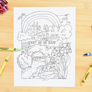 PDF Coloring Page - Jesus is Risen! Coloring Page, Christian Homeschool ...