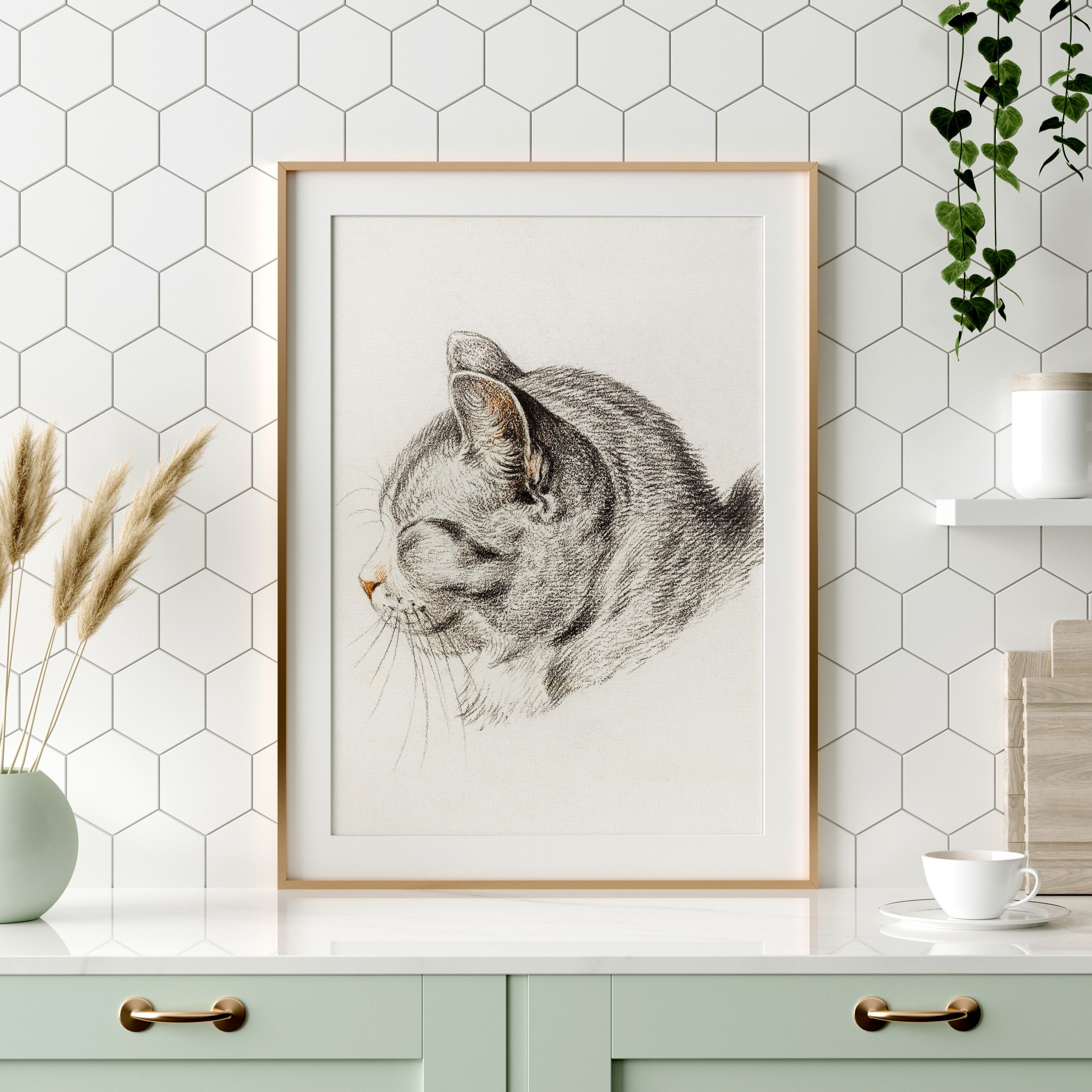 Cat Lover Gift Cat Print Cat Artwork Pet Wall Art Pet Cat | Etsy