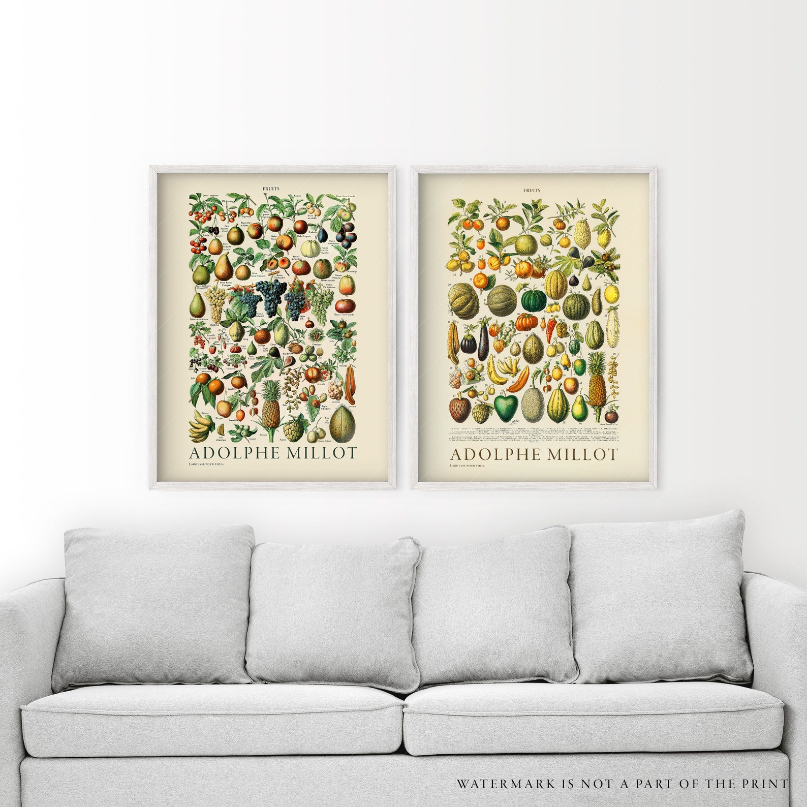 Set of 2 Kitchen Print Vegetables Poster Fruits Print - Etsy