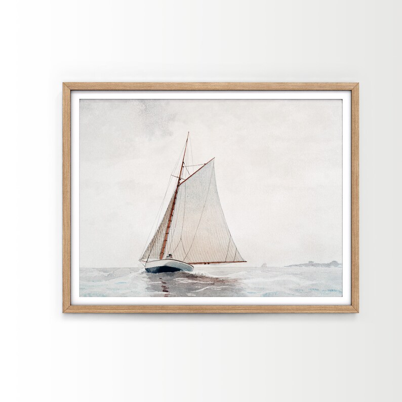 Nautical Wall Decor Vintage Sailing Art Yacht Print Ocean - Etsy
