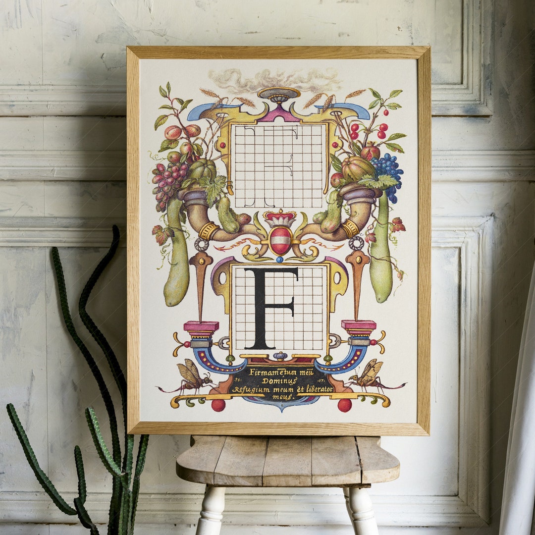Letter F Print: Vintage Alphabet Typography Poster - Etsy