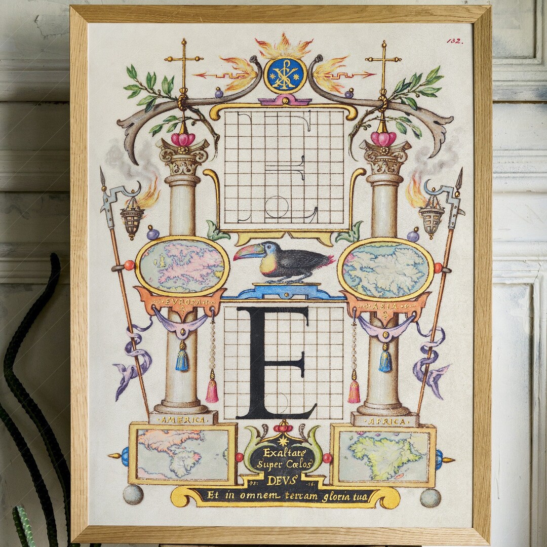 Letter E Print, E Print, Gift Idea, Initial E Letter, Typography Poster ...