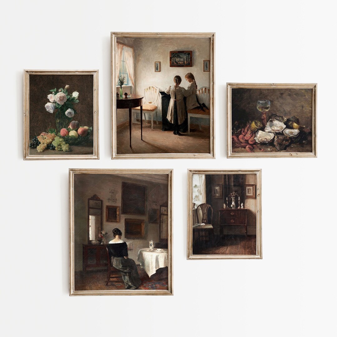 Vintage Portrait Art Prints, Moody Country Still Life Set - Etsy