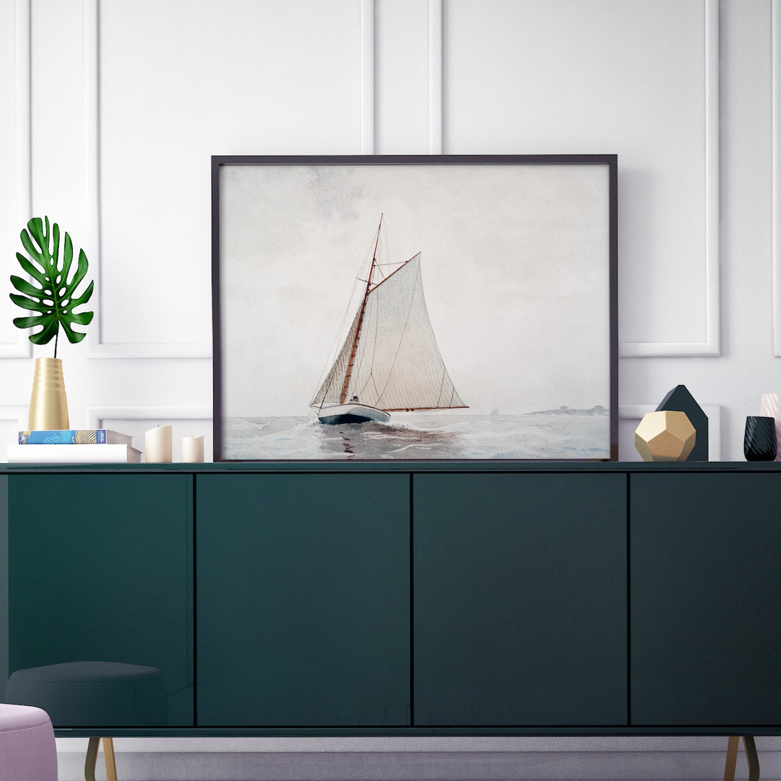 Nautical Wall Decor Vintage Sailing Art Yacht Print Ocean - Etsy