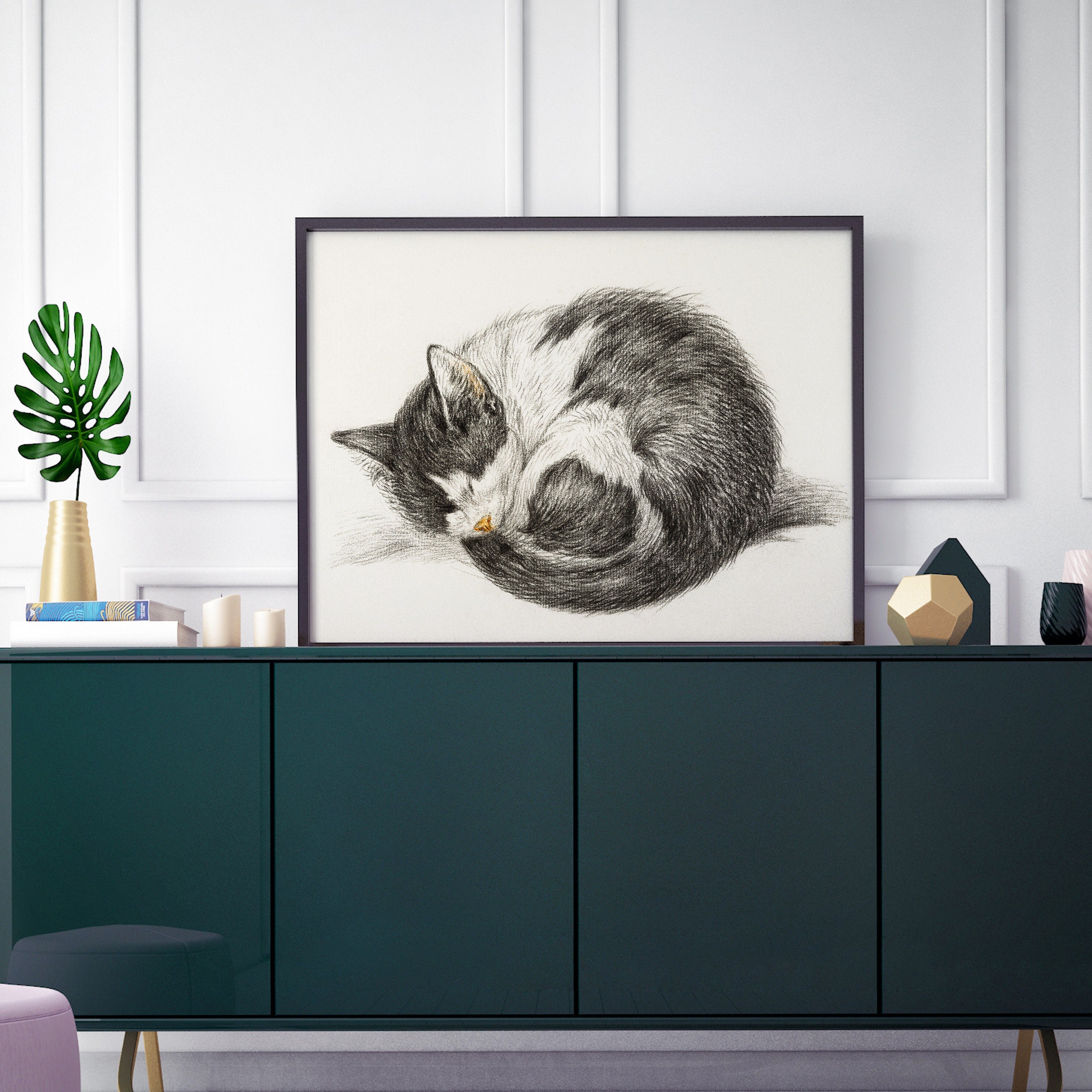 Cat Wall Art Cat Poster Cat Vintage Cat Lover Gift Cat | Etsy