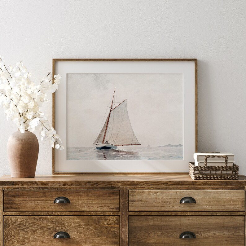 Nautical Wall Decor Vintage Sailing Art Yacht Print Ocean - Etsy