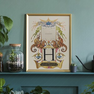 Letter H Print, H Letter Poster, Gift Idea, Initial H Letter ...