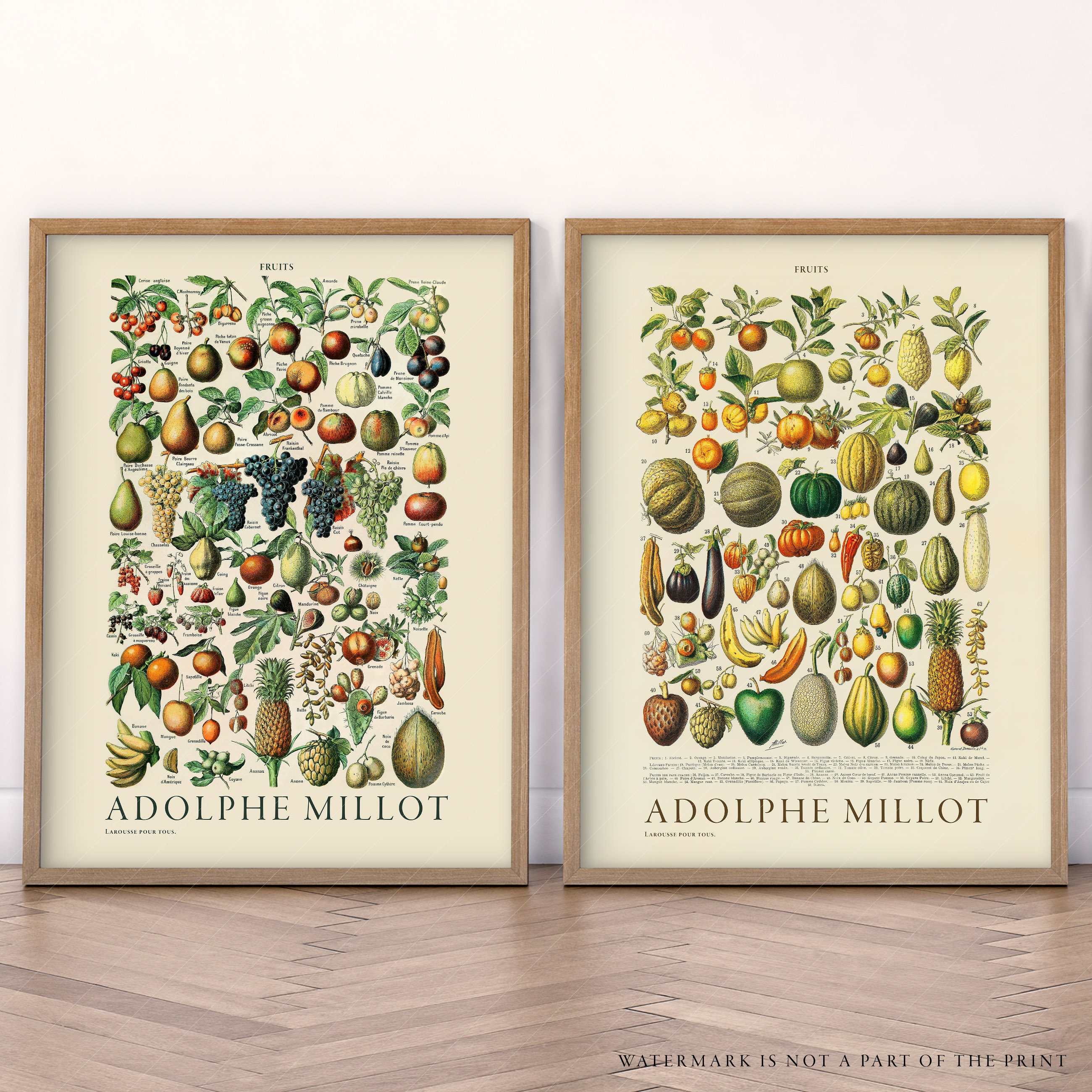 Set of 2 Kitchen Print Vegetables Poster Fruits Print - Etsy