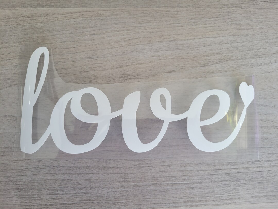 Love Iron-on Decal | Heat Transfer Vinyl | Black | White | Grey ...