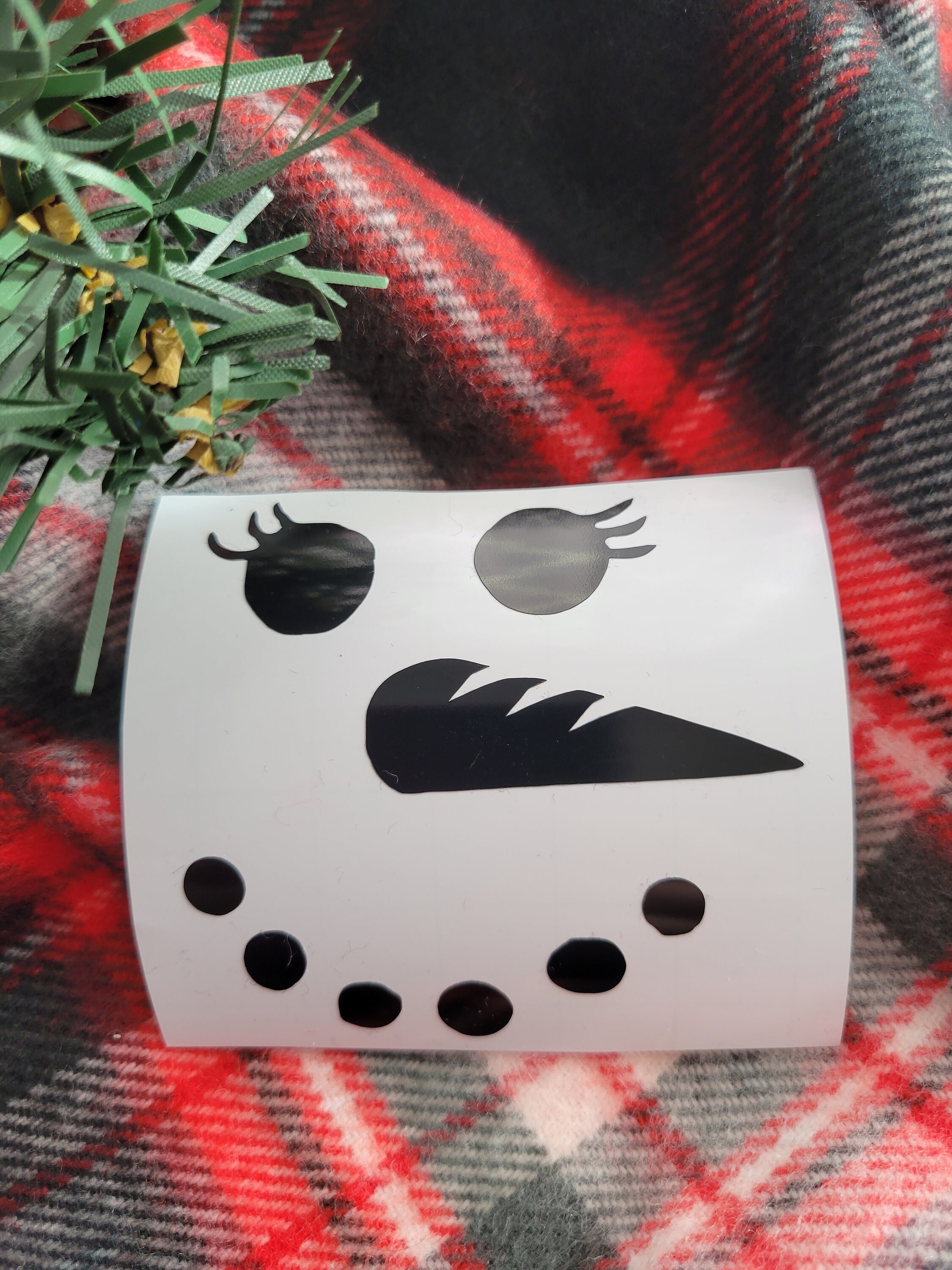 Girly Snowman Face Decal: Permanent Vinyl Sticker - Etsy