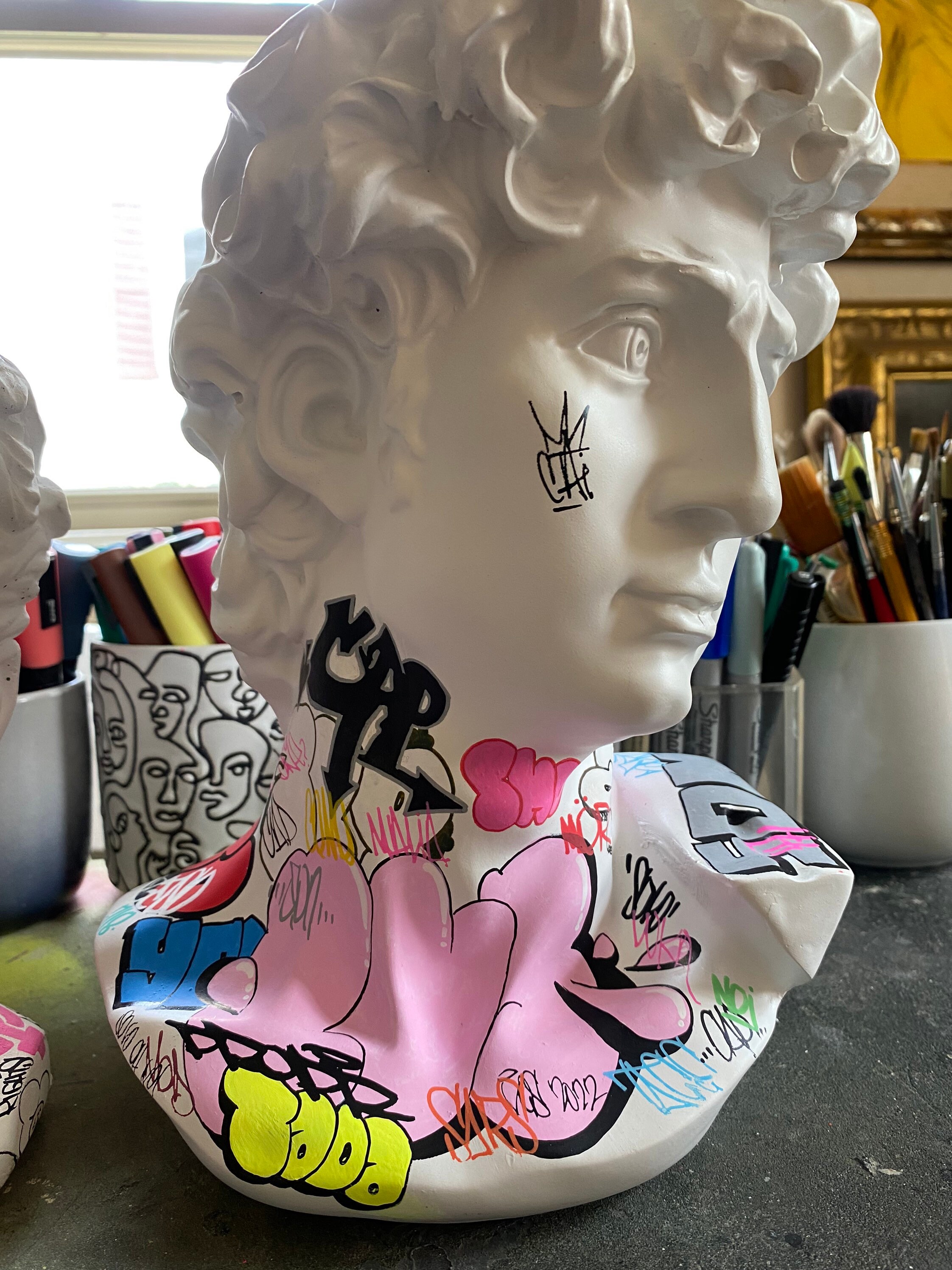 Graffiti Statue / Graffiti Art / Graffiti Decor / Statue of David ...