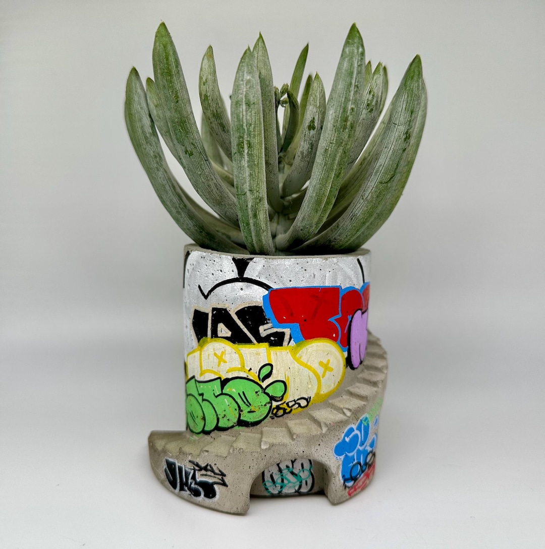 Planter / Plant Pot / Graffiti Planter / Handmade Gift / Unique Gift ...
