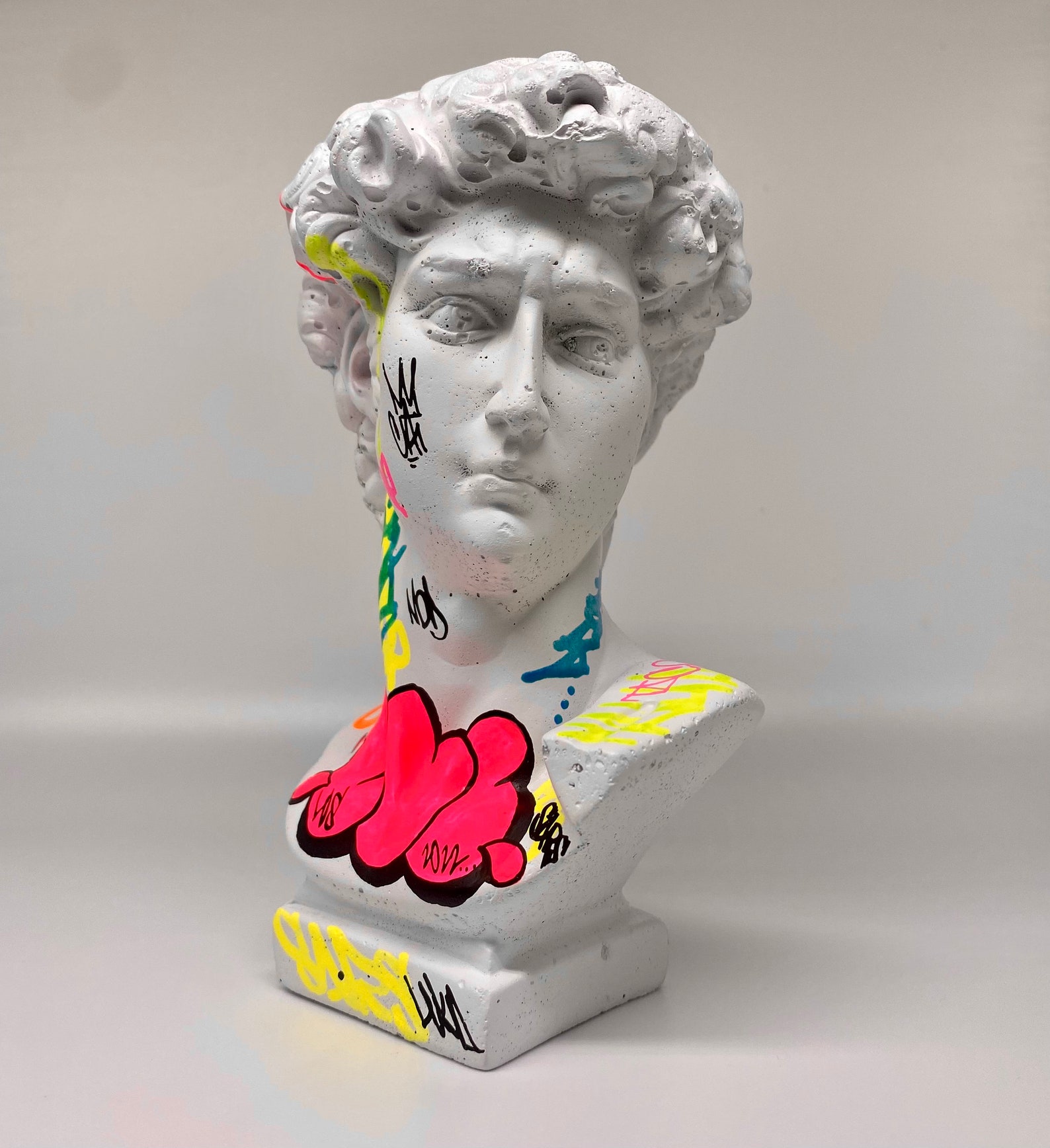 Statue of David / Head Planter / Graffiti Planter / Pop Art / - Etsy