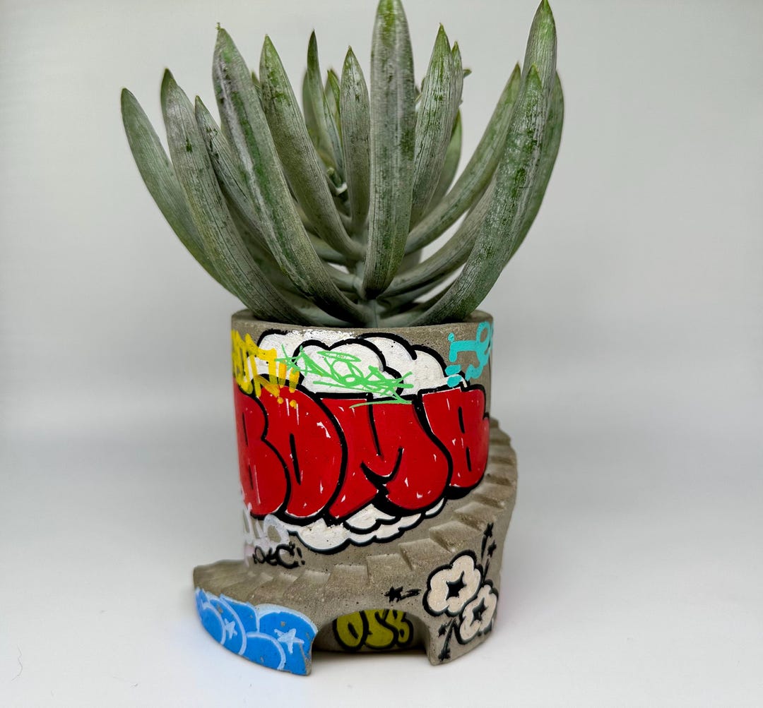 Planter / Plant Pot / Graffiti / Handmade Gift / Unique Gift ...