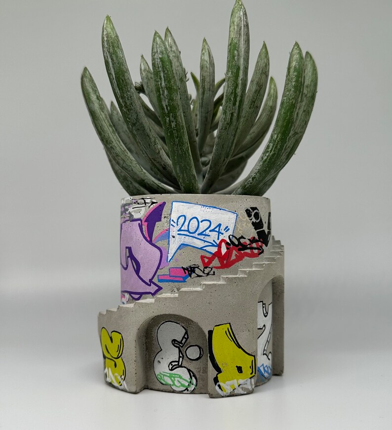 Planter / Plant Pot / Graffiti / Handmade Gift / Unique Gift ...