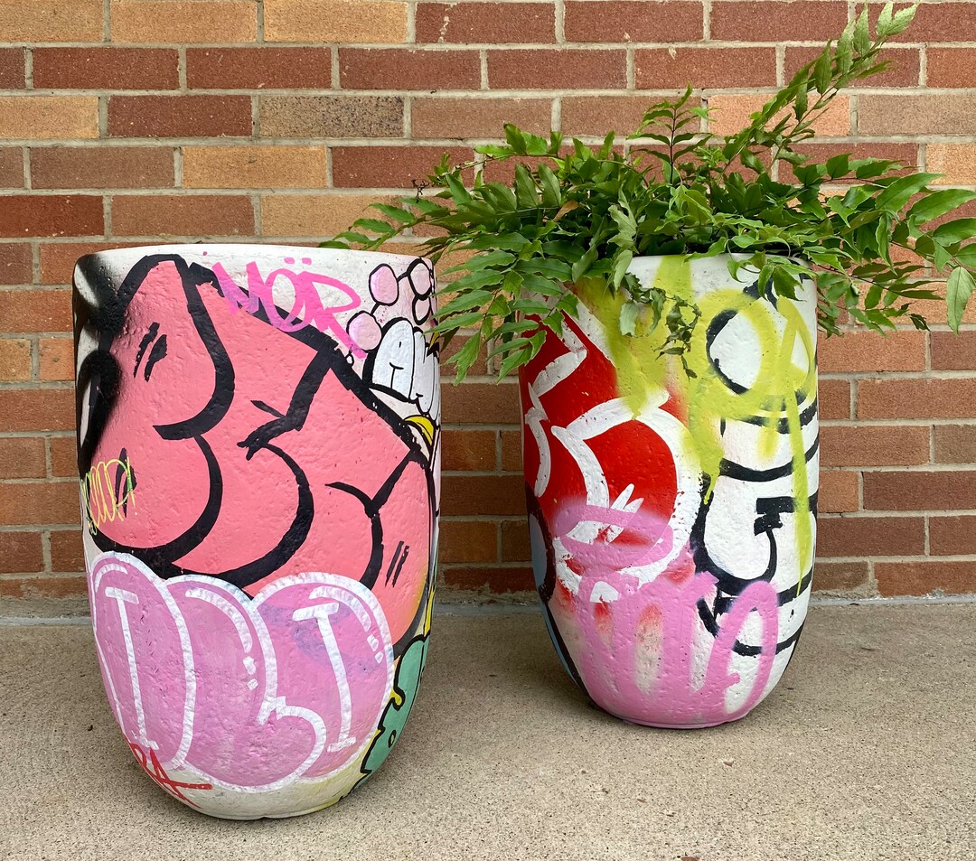 Planter / Plant Pot / Graffiti / Handmade Gift / Unique Gift ...