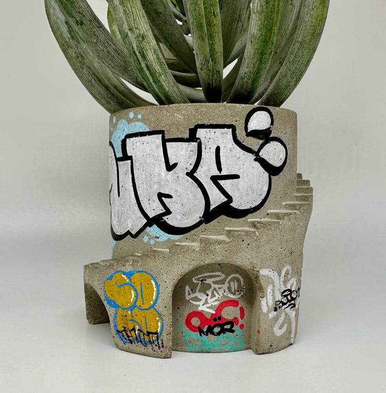 Planter / Plant Pot / Graffiti / Handmade Gift / Unique Gift ...
