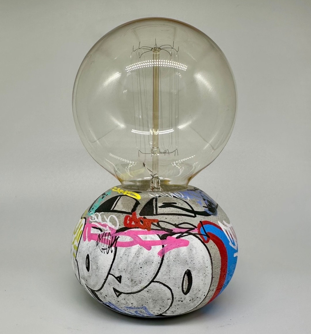 Lamp / Concrete / Graffiti / Graffiti Art / Custom Gift / Custom Lamp ...
