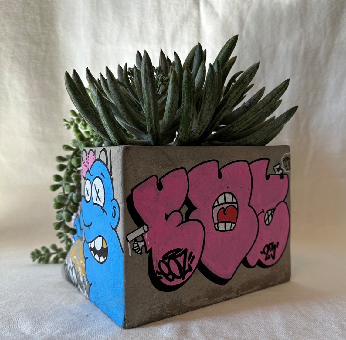 Planter / Plant Pot / Graffiti Planter / Handmade Gift / Unique Gift ...